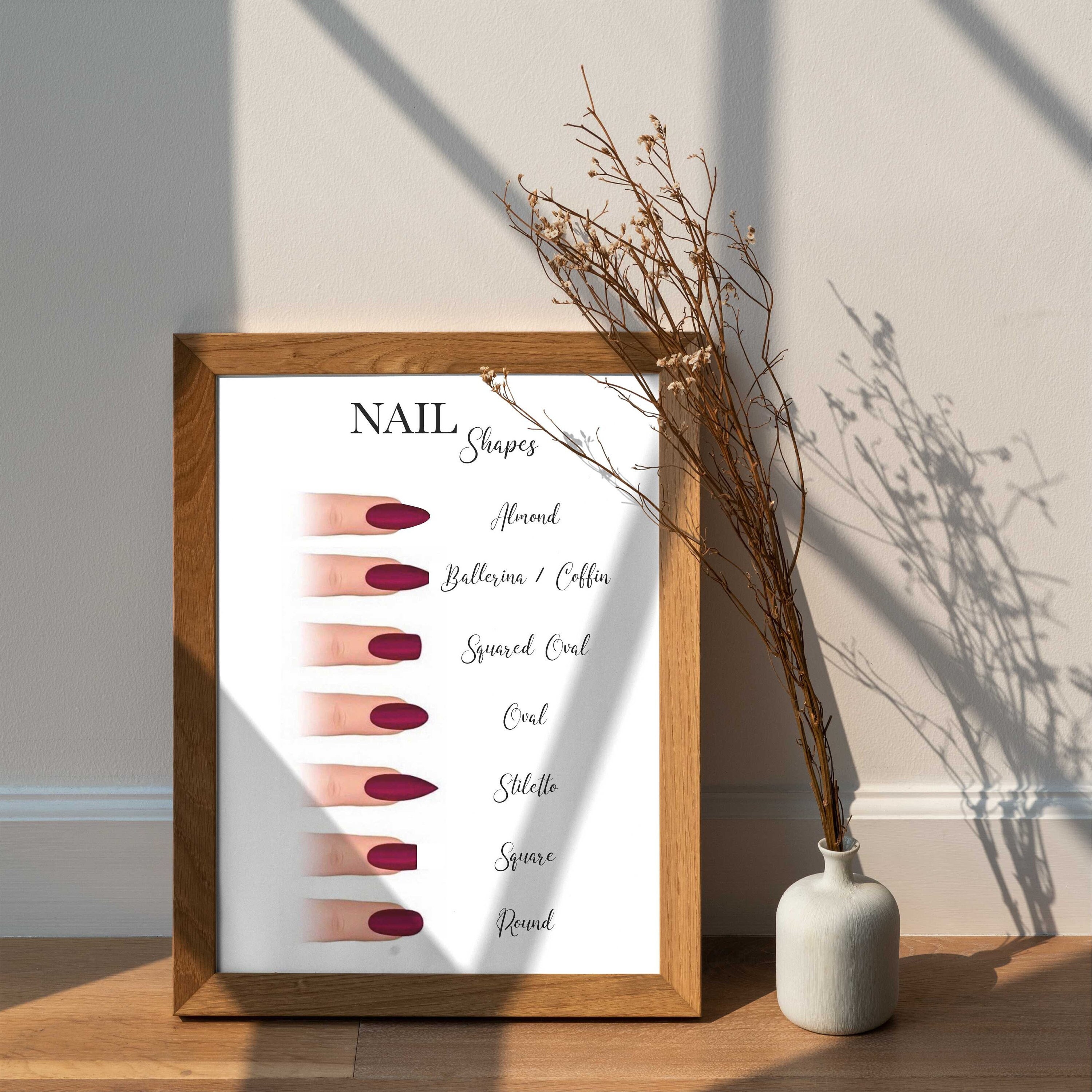 PDF Nail Shapes Poster, Wall Art, Nail Technician - Etsy