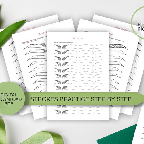 Eyebrow Practice Sheets 6 Pages of Eyebrows Strokes Practice - Etsy