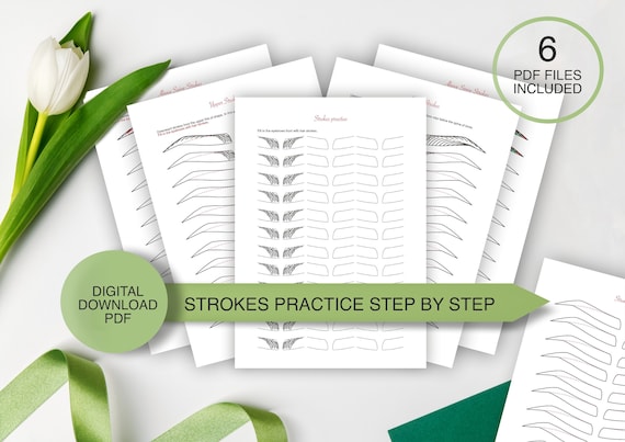 Eyebrow Practice Sheets 6 Pages of Eyebrows Strokes Practice | Etsy