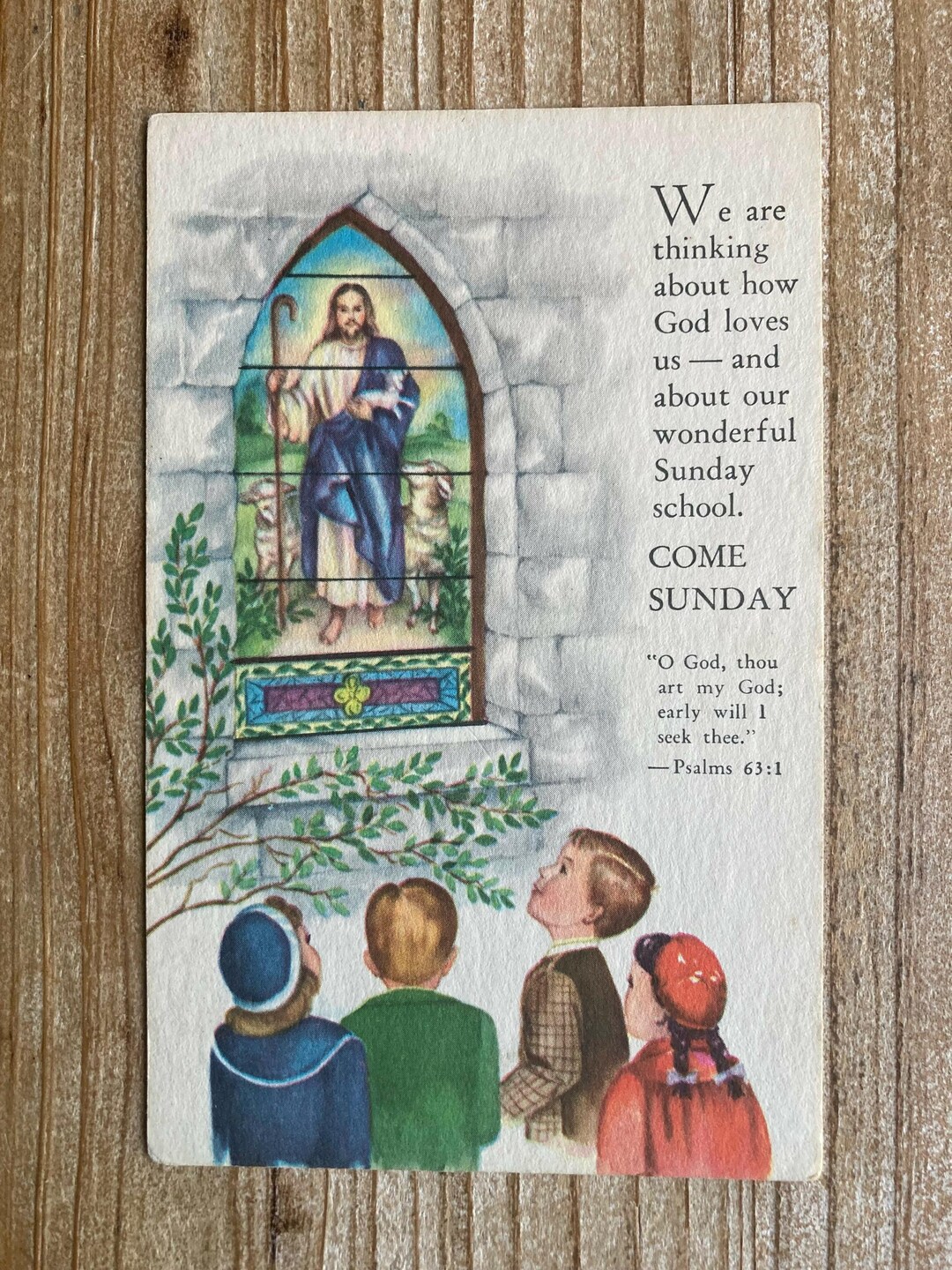Come Sunday, God Loves Us, Children, Good Shepherd, Stamped, Antique ...