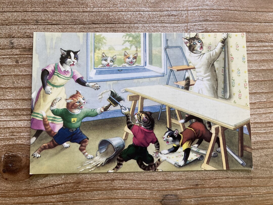 Mainzer Cats * Wallpaper Glue Fight * 4909 * Alfred Mainzer * Eugen ...