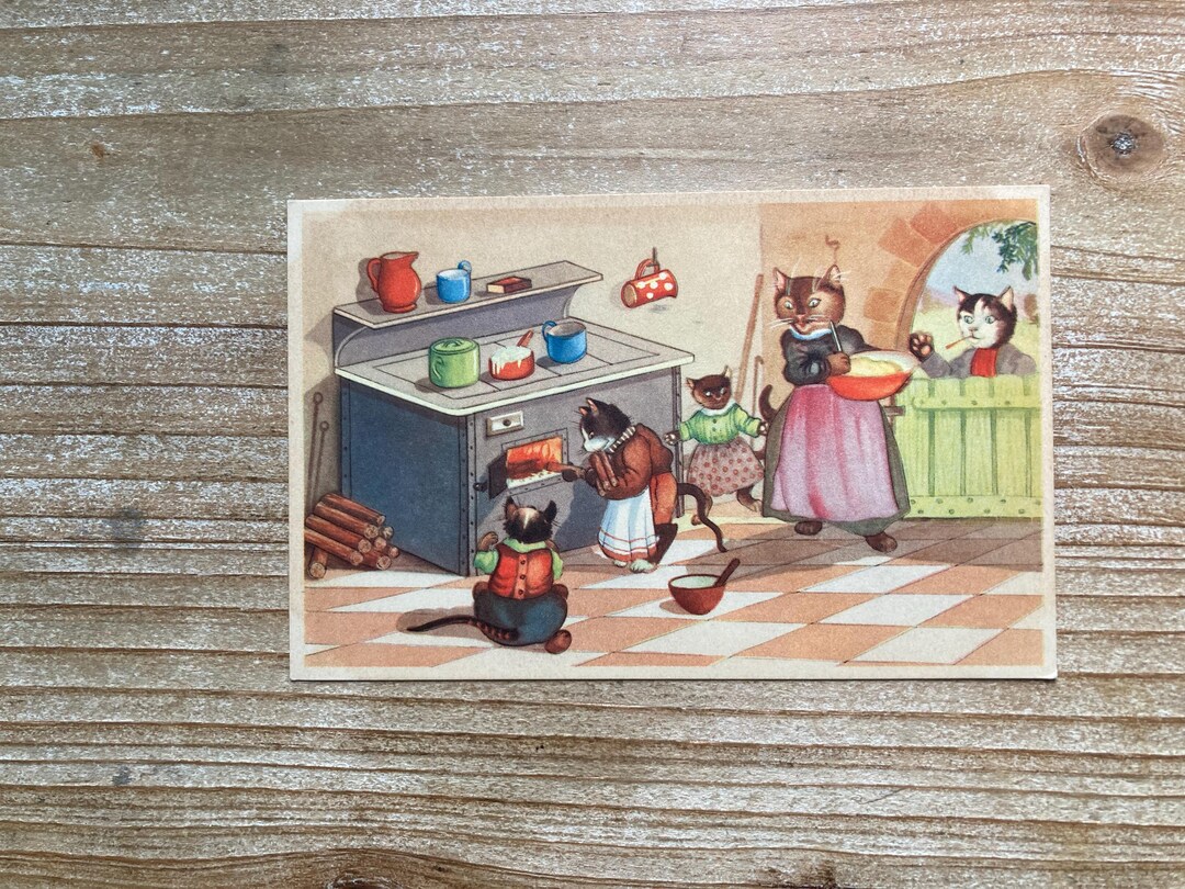 Mainzer Cats * Baking Day * 401 * Unused * Vintage Postcard - Etsy