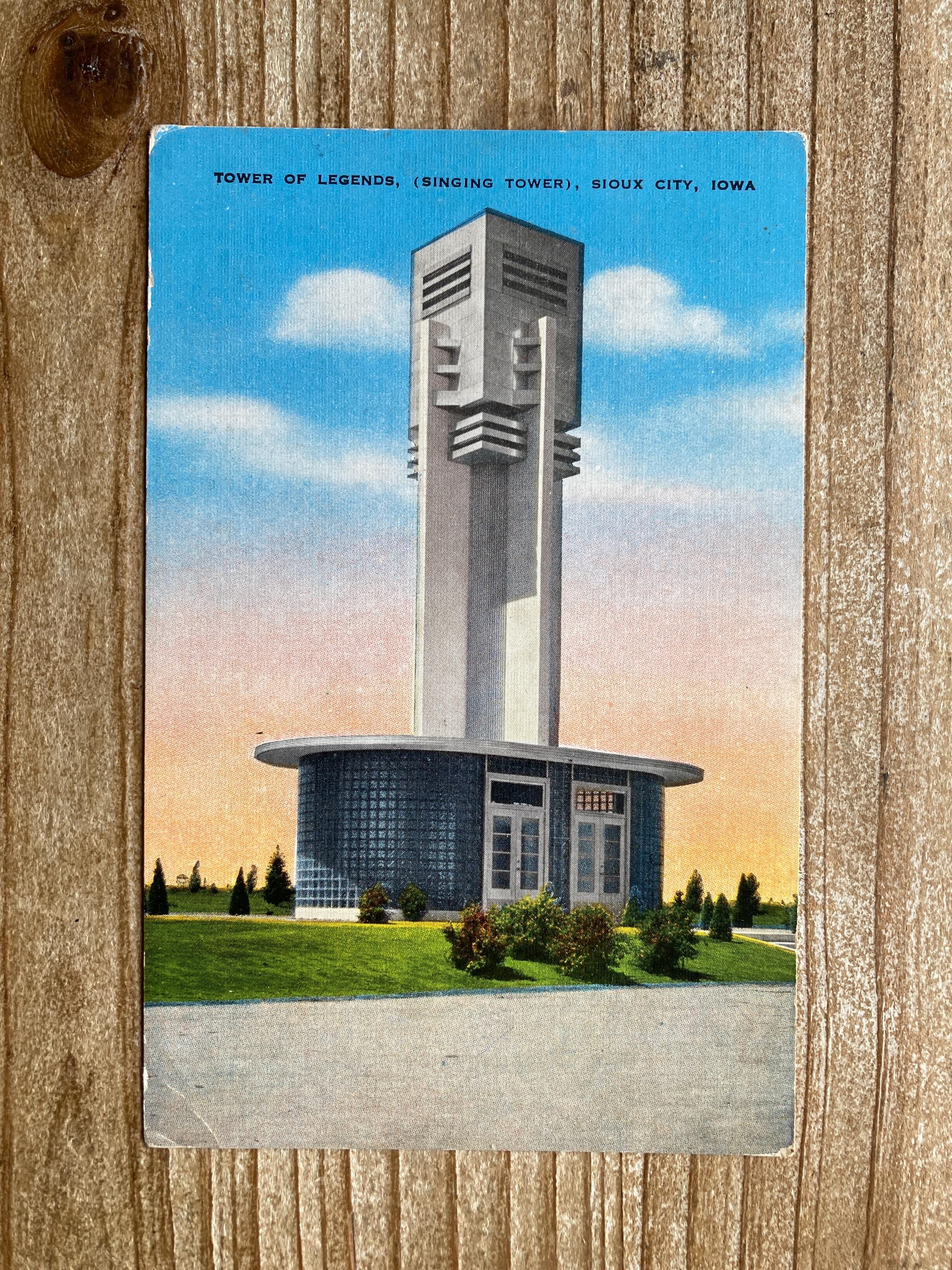 Tower of Legends, Singing Tower, Sioux City, Iowa, E C Kropp, Unused ...