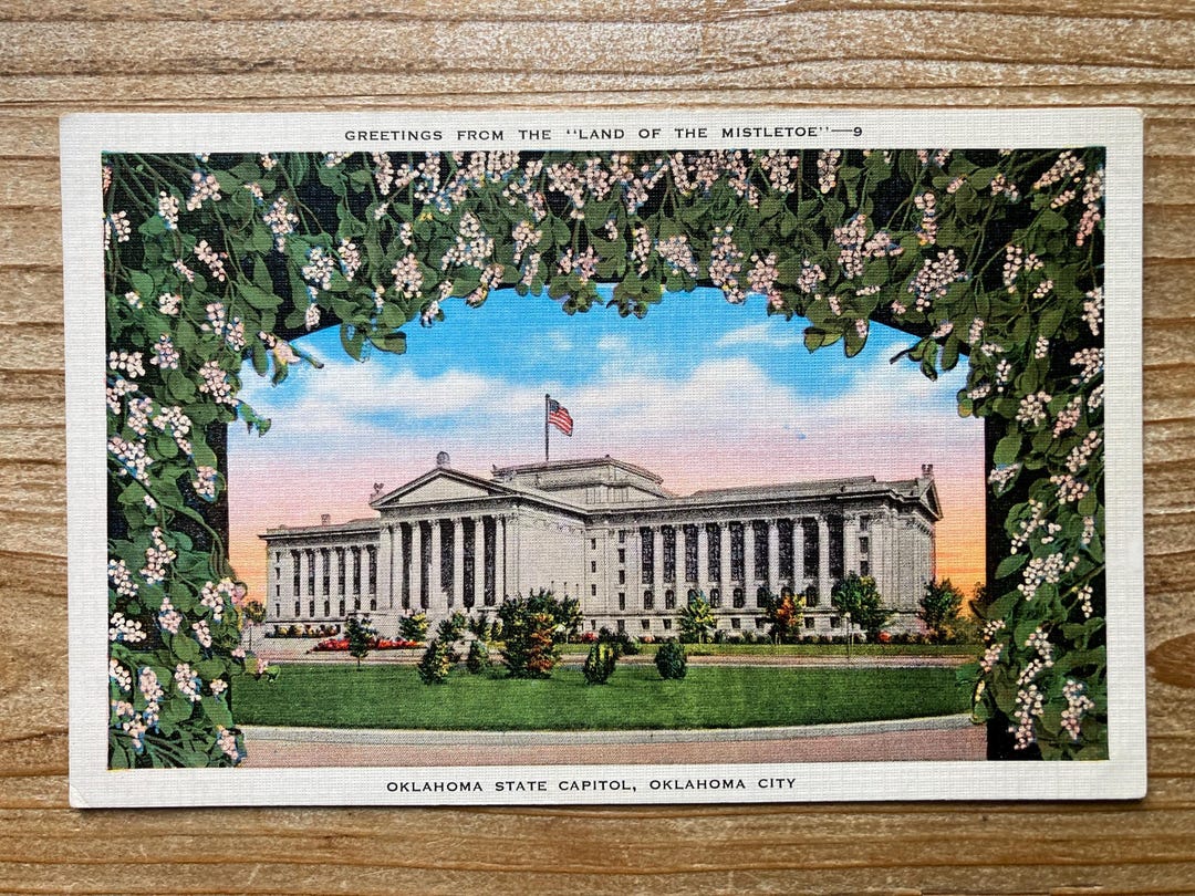 Greetings From the Land of the Mistletoe, Oklahoma State Capitol ...