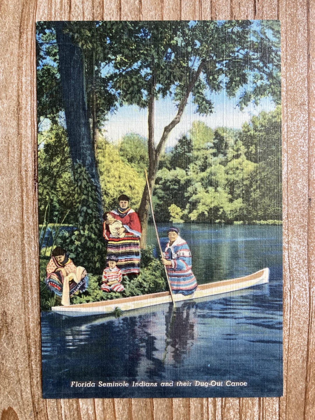 Florida Seminole Indians and Their Dug Out Canoe, Ocklawaha River ...