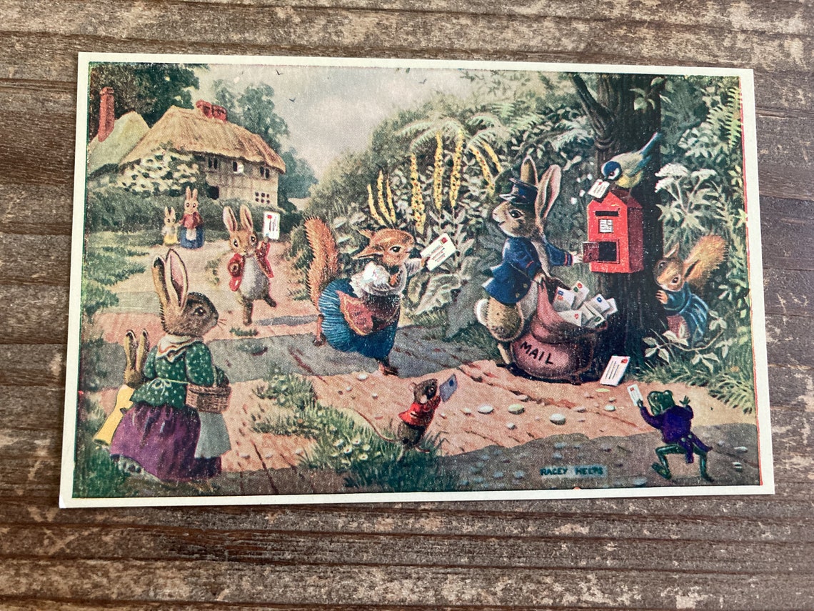 Catching the Post Woodland Creatures Postman Squirrel Rabbit 261 Racey ...