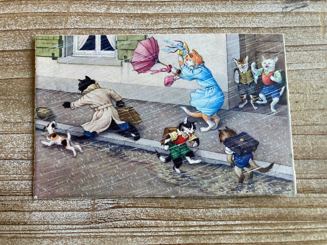 Mainzer Cats, Playing in Puddles, 4728, Alfred Mainzer, Eugen Hartung ...