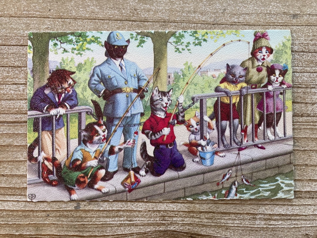 Mainzer Cats * Fishing Cats With Police * 4925 * Eugen Hartung ...