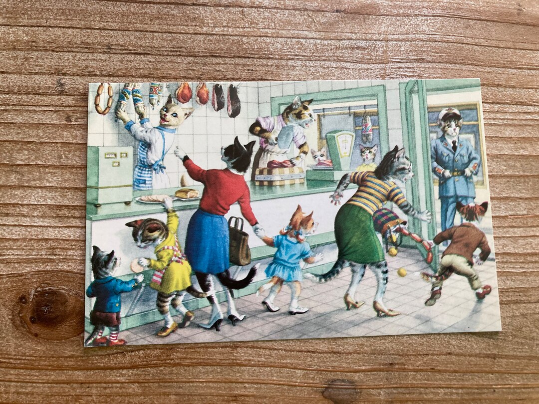 Mainzer Cats Butcher Shop 4978 Eugen Hartung Turkey Unused Vintage ...