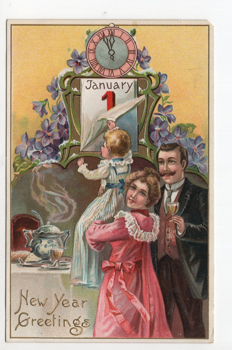 Victorian Family * New Calendar * New Year Greetings * Raphael Tuck ...