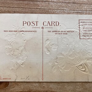 My Best Birthday Wishes, Red Flowers, Art Deco Frame, Unused, Antique ...