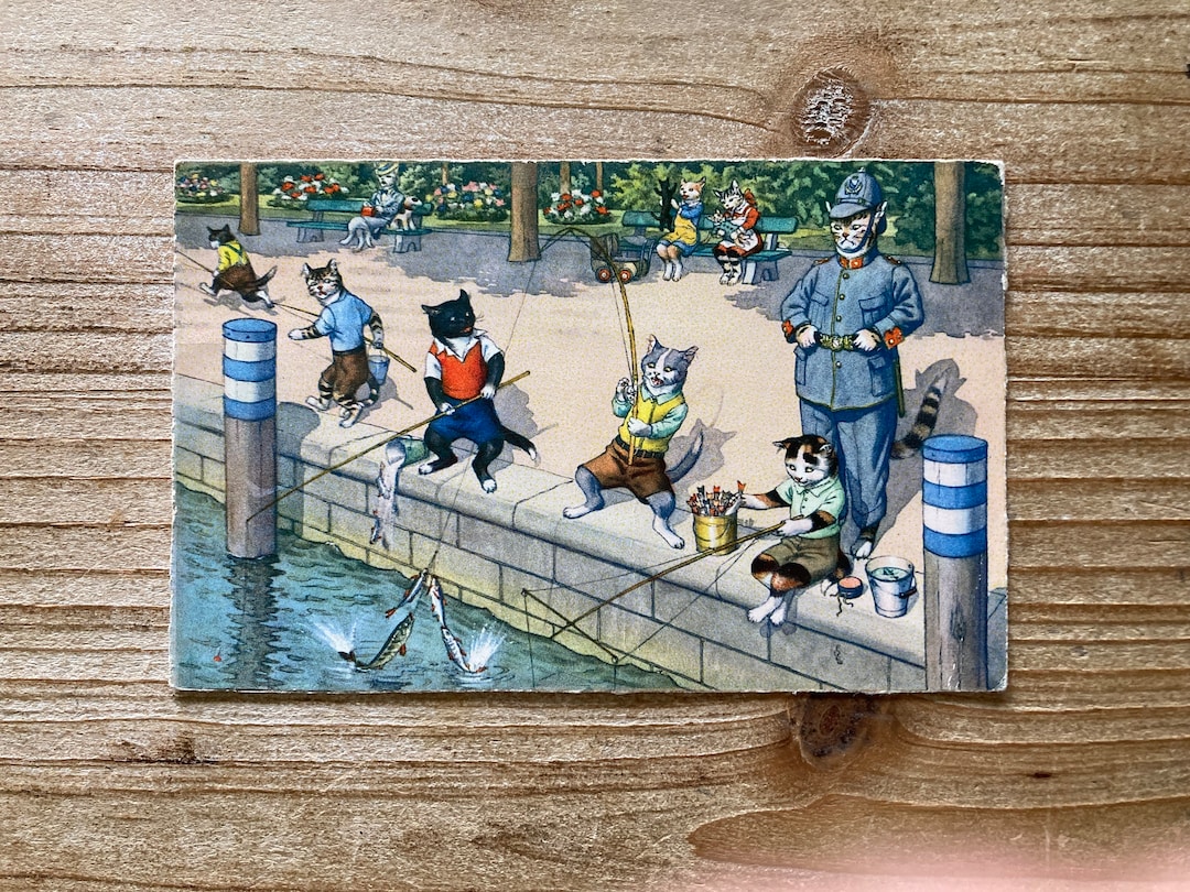Mainzer Cats * Fishing in the Park * 4742 * Alfred Mainzer * Eugen ...