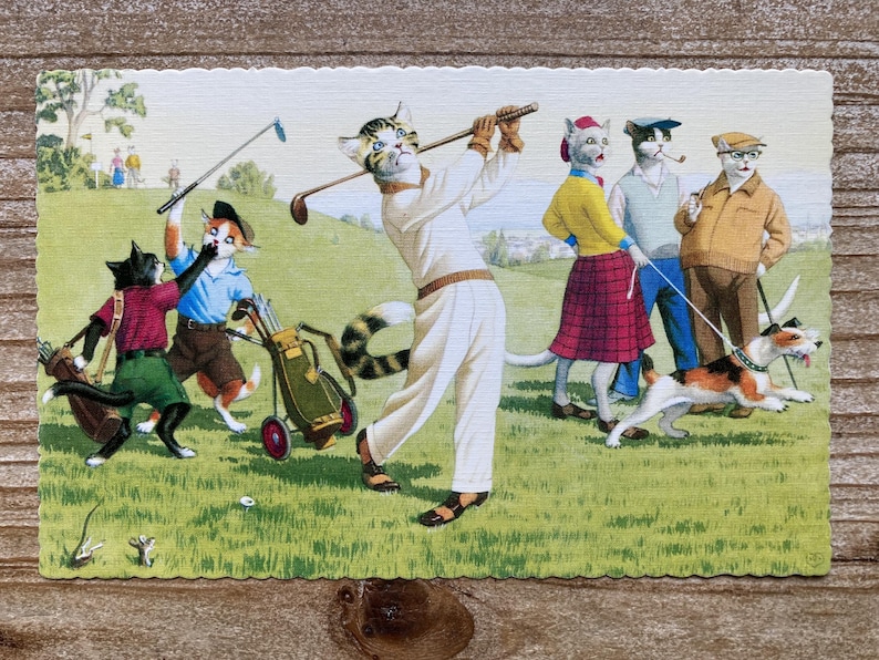 Mainzer Cats * Golfing * 4883 * Alfred Mainzer * Eugen Hartung * Spain ...