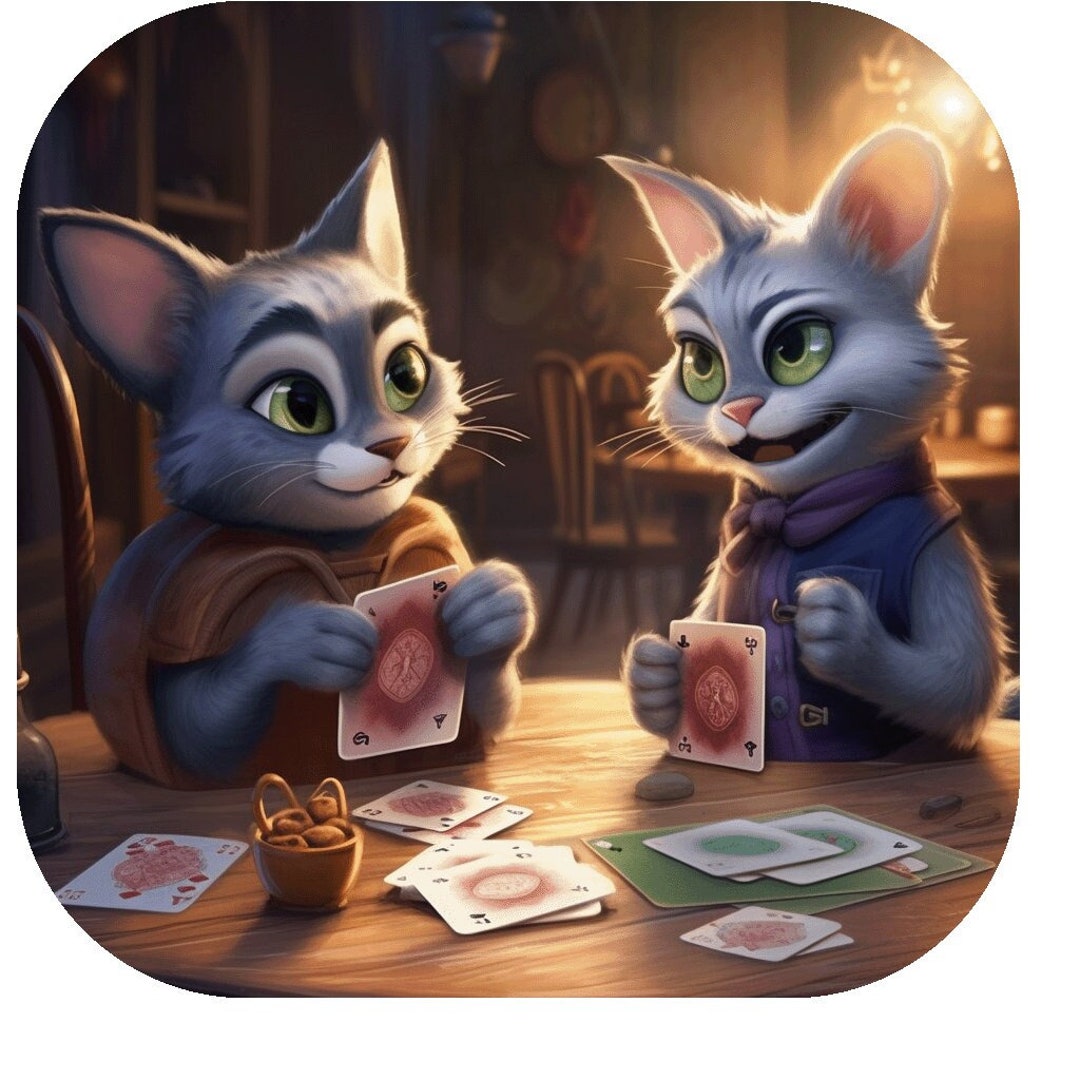 Cats Playing Cards Magnet Refrigerator Locker - Etsy