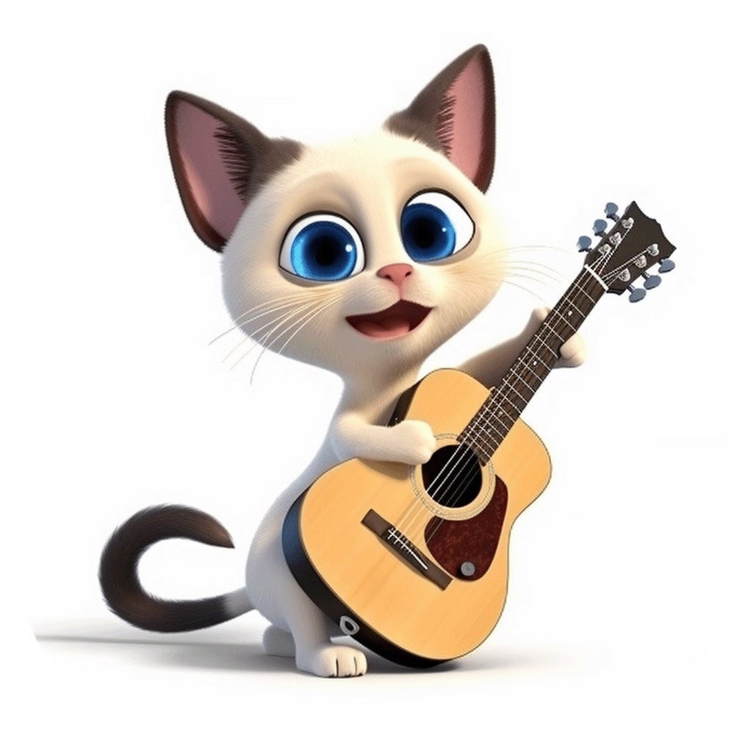 Cat Playing Guitar Magnet Refrigerator Locker Siamese - Etsy