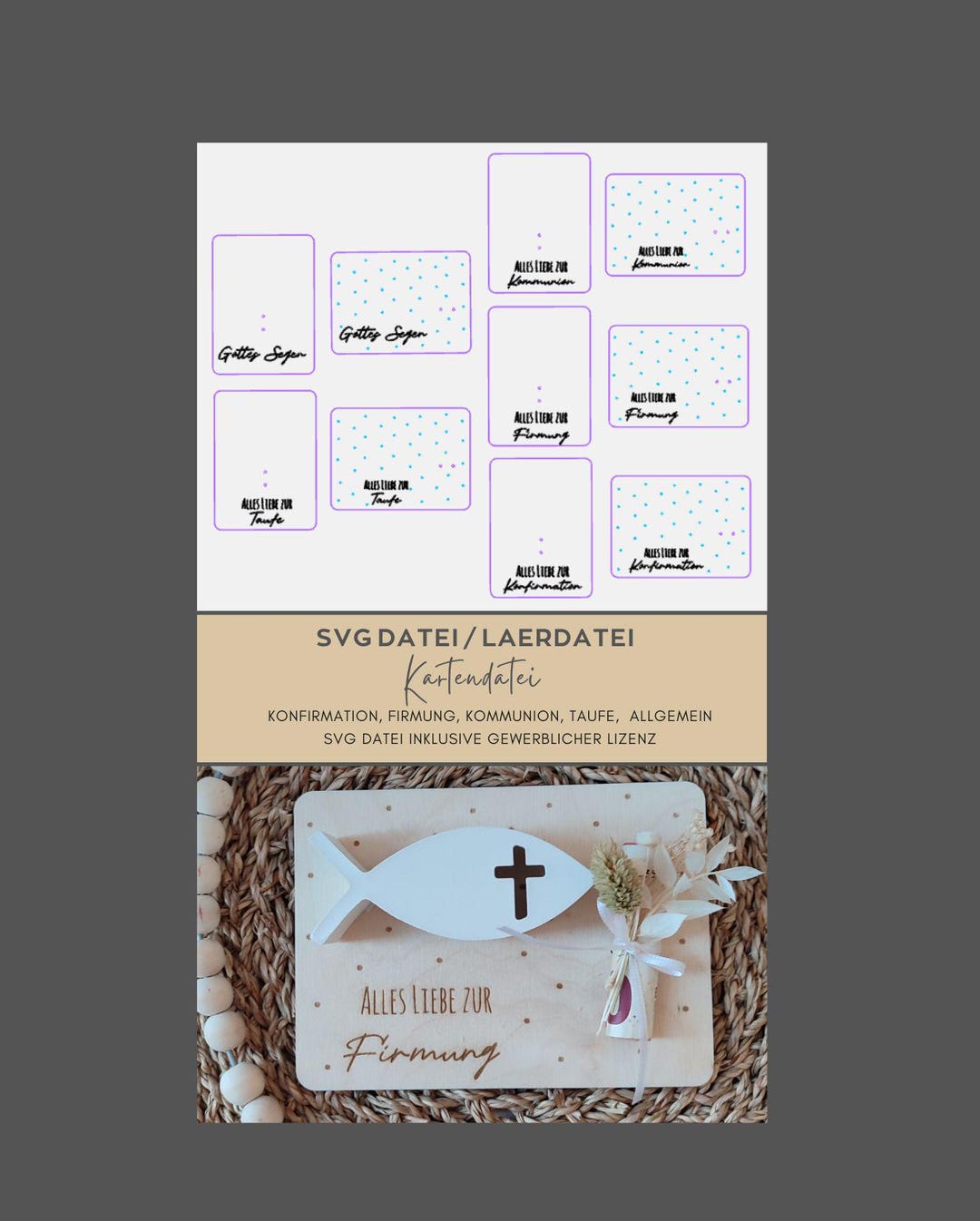 SVG Laser File Cards, Confirmation, Baptism, Confirmation, Communion ...