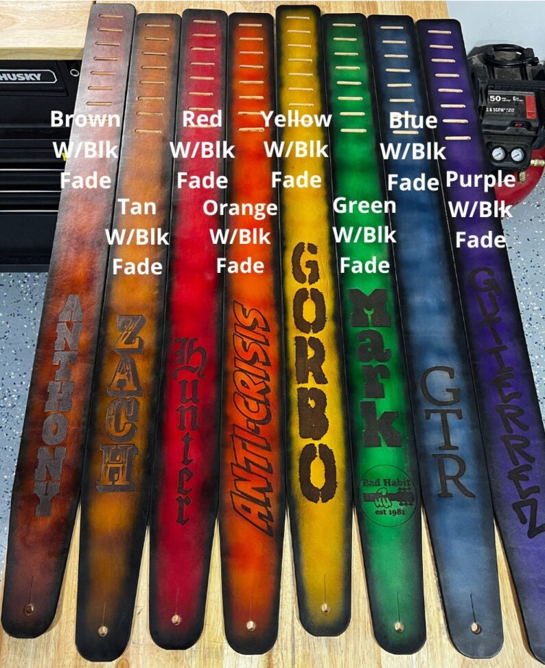 Personalized Leather Guitar Strap Guitar Strap Custom Name - Etsy