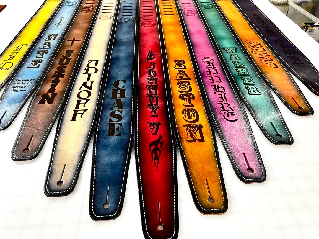 Personalized Leather Guitar Strap, Leather Guitar Strap, Guitar Strap ...