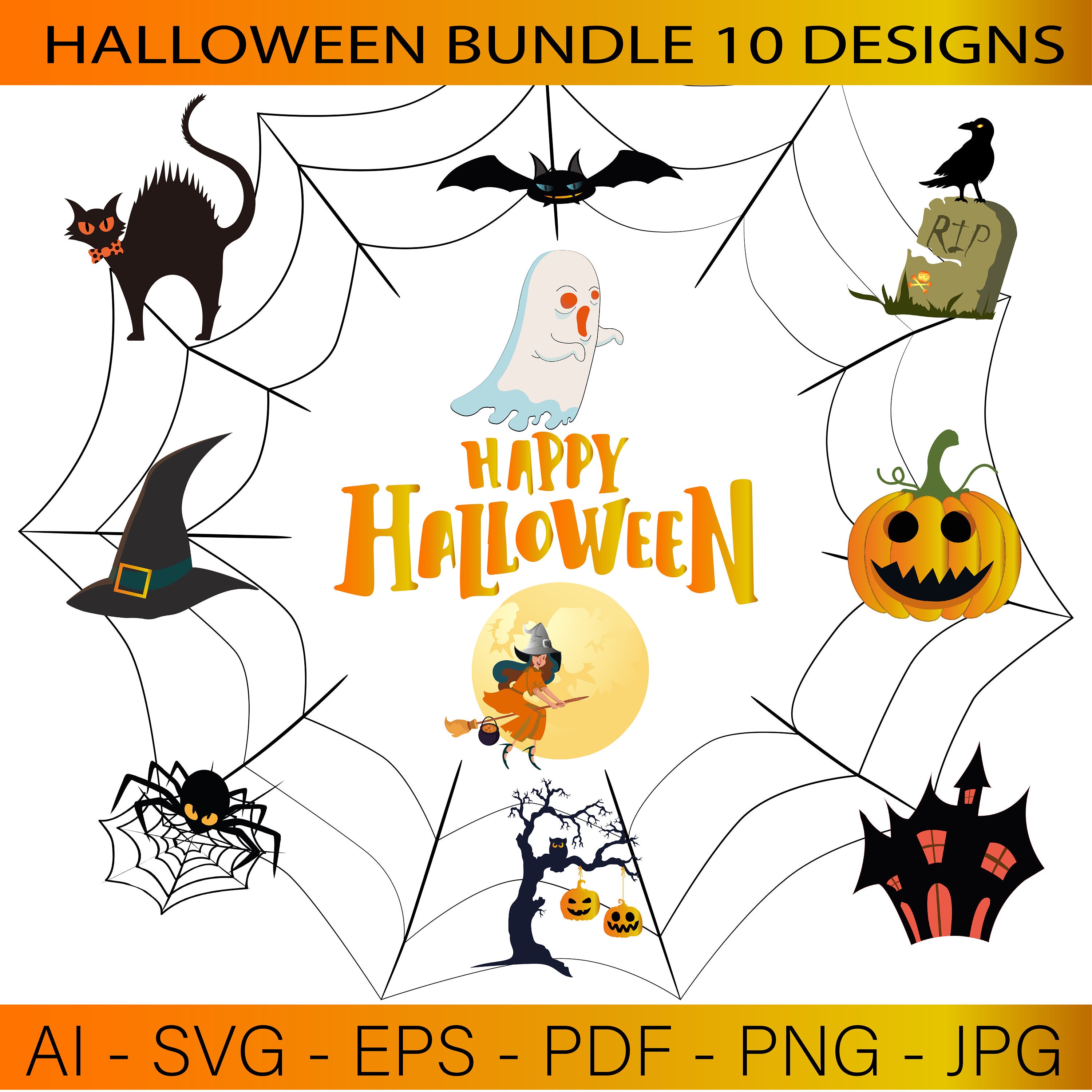 Halloween Svg Bundle Svgs for Silhouette Svg Files for - Etsy