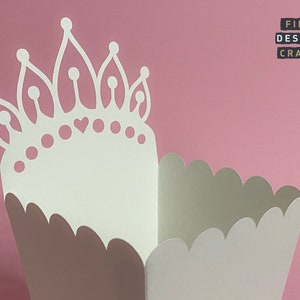 Popcorn Box With Princess Crown for Celebrations With Pattern Included ...
