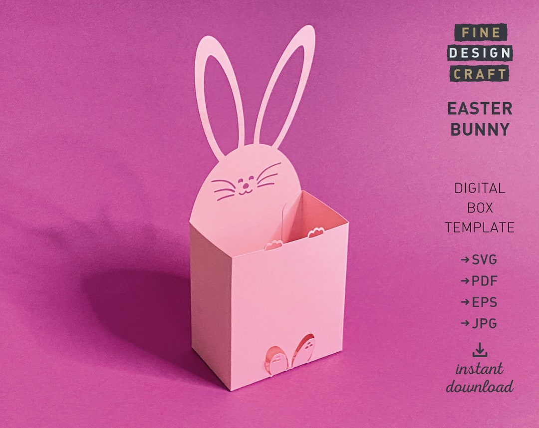 Easter Bunny Box SVG, Gift Box SVG Tutorial, Party Favor, Basket ...