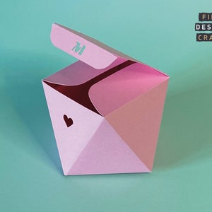Polyhedron Shape Box, Geomtric Box SVG, Letter M, Turorial, Cut Files ...