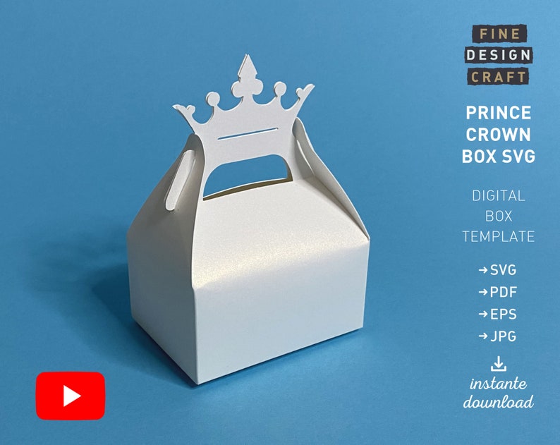 Prince Crown Box SVG Child Gift Box SVG Gift Prince Crown - Etsy