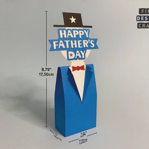 Father's Day Gift Box, 3D Best DAD Ever Gift Box SVG, Happy Father's ...