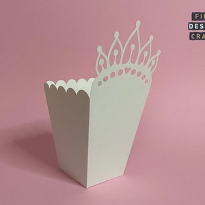 Popcorn Box With Princess Crown for Celebrations With Pattern Included ...