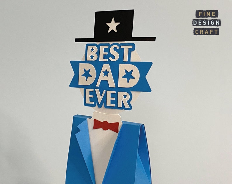 Father's Day Gift Box, 3D Best DAD Ever Gift Box SVG, Happy Father's ...