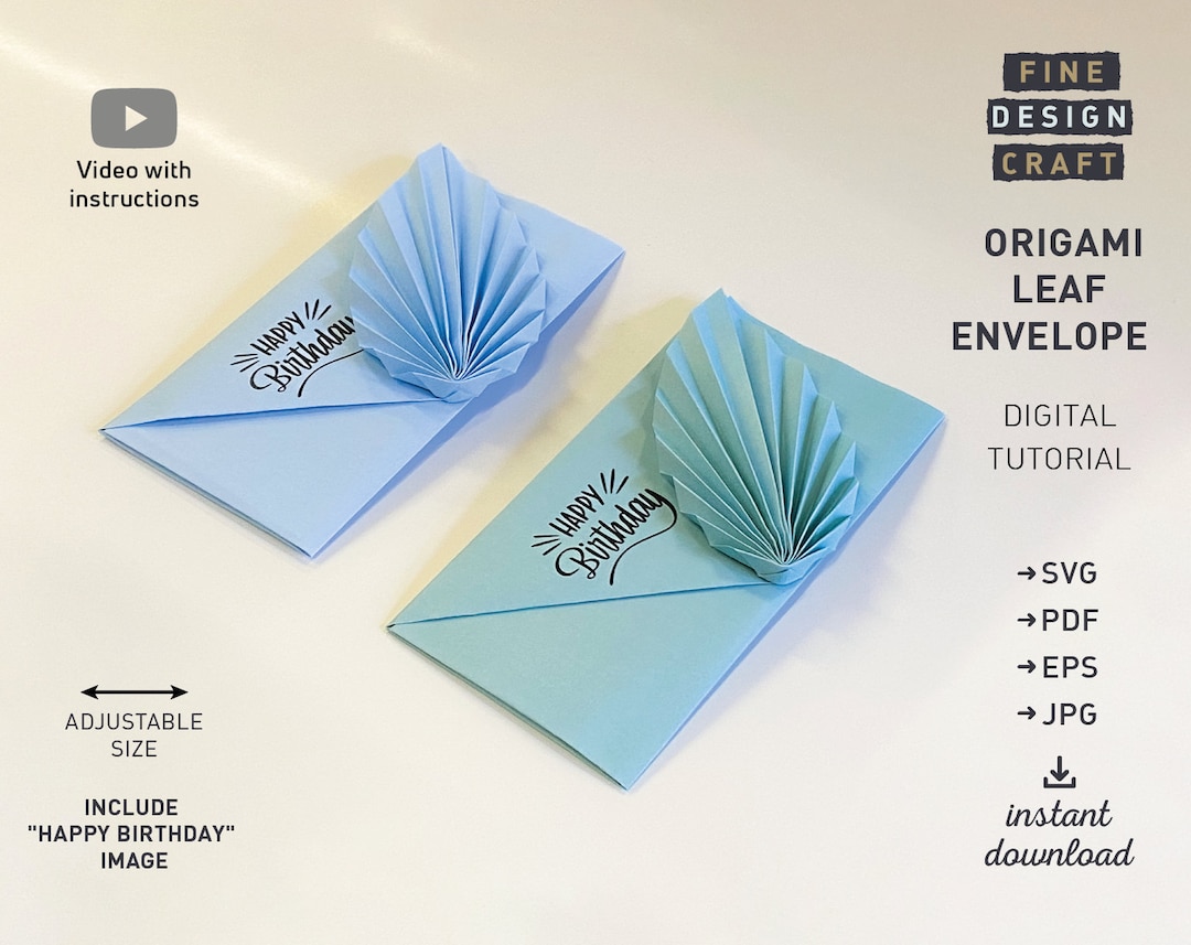 Origami Leaf Envelope Template, DIY Birthday Card (digital Download) - Etsy