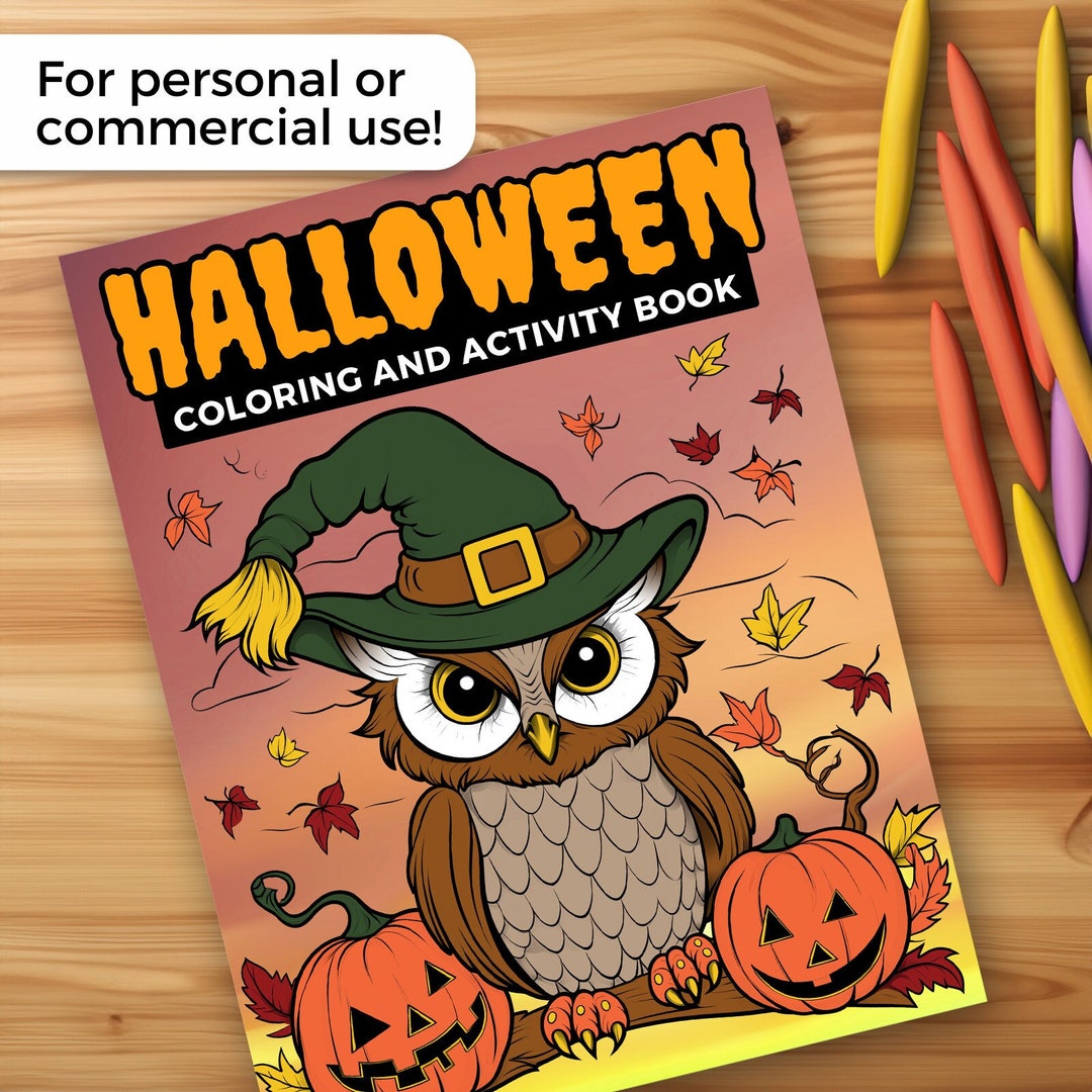PLR Cute Halloween Coloring and Activity Book - PDF and Canva Template ...