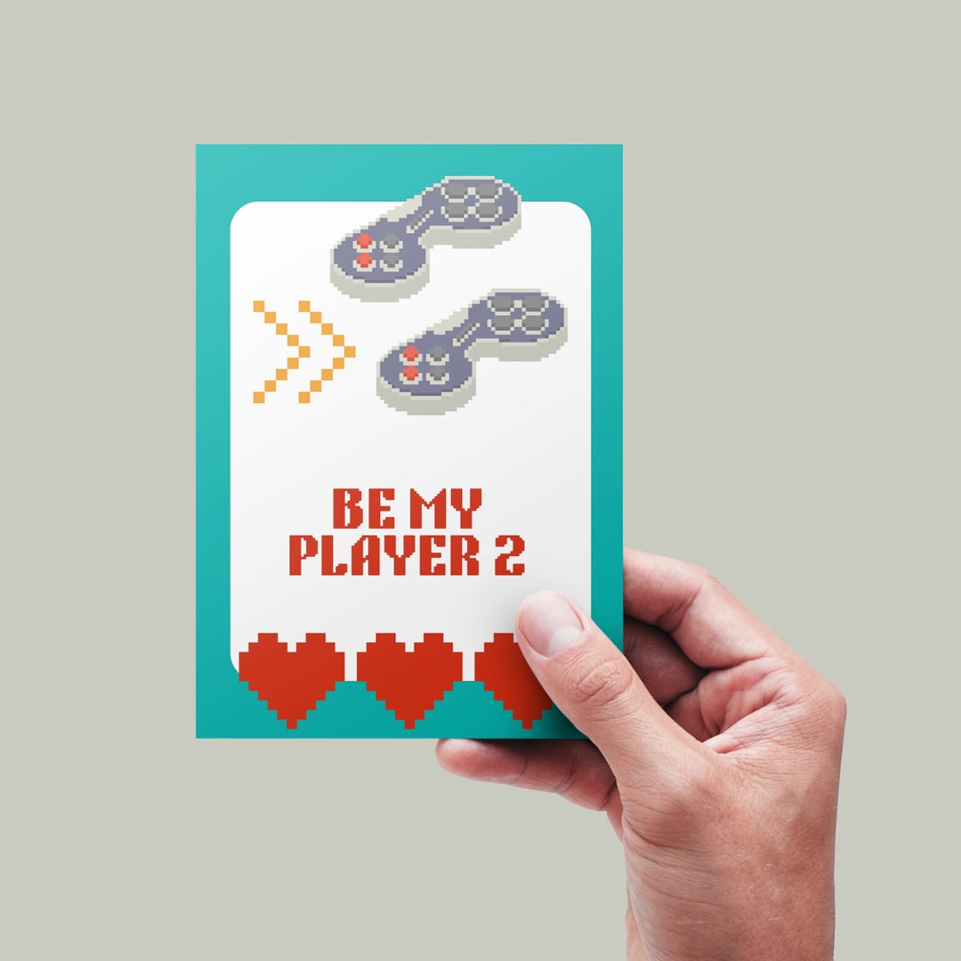 8bit Game Valentines Day Card - PDF and PNG Digital Download - Etsy