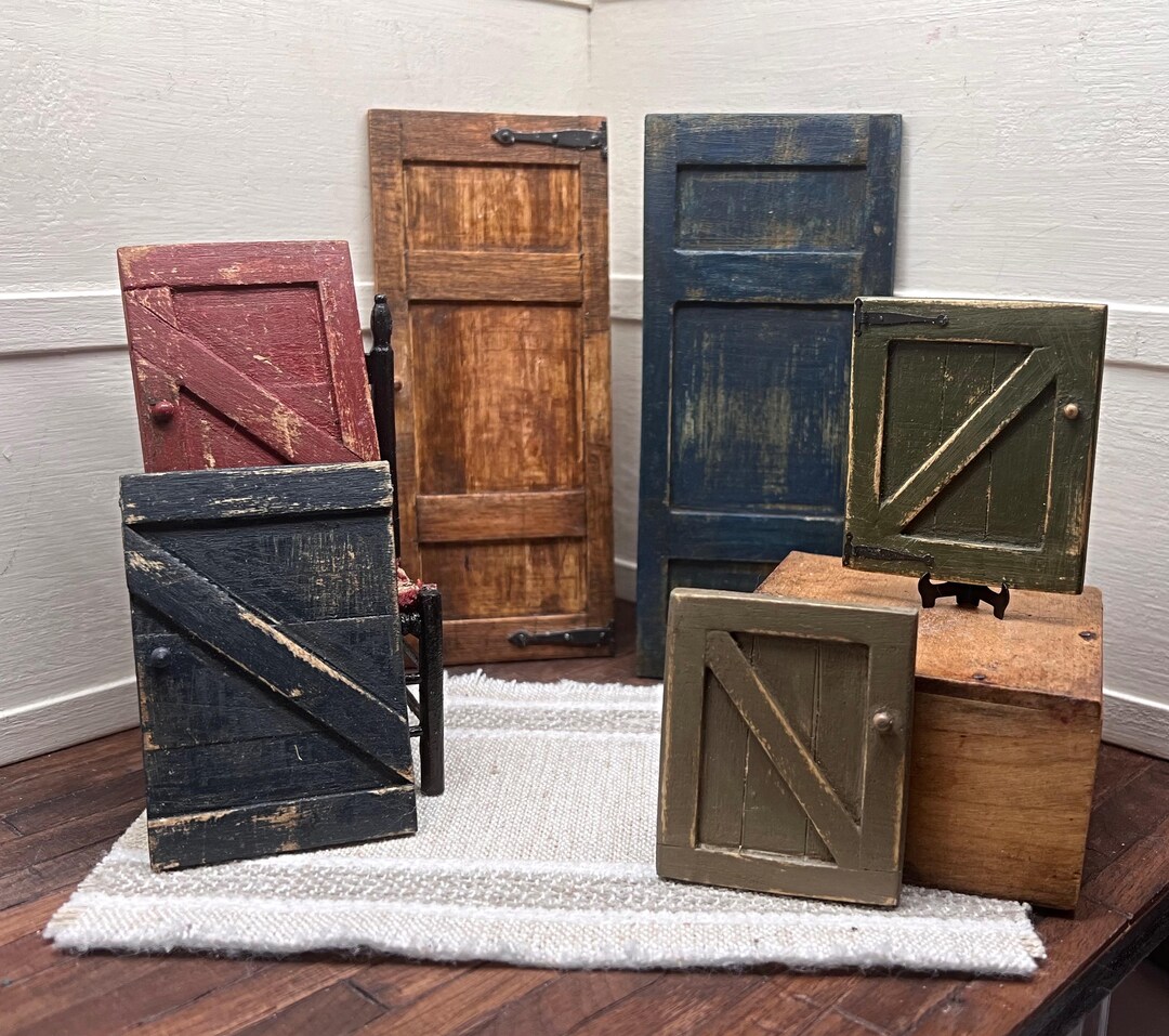 Miniature Dollhouse Barn Door Unique Rustic Primitive Handmade - Etsy