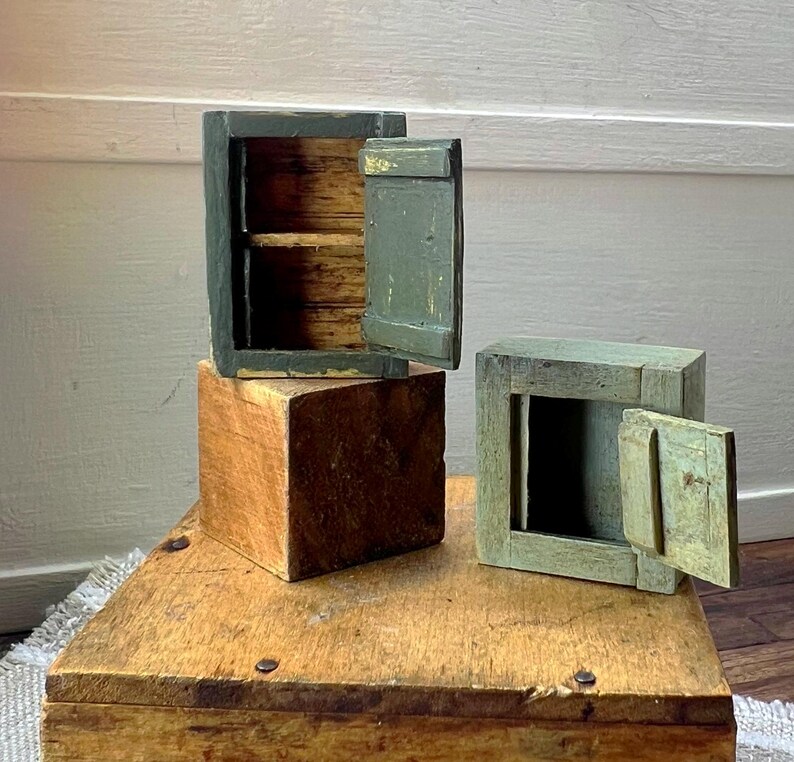 1:12 Minature Dollhouse Primitive Rustic Handmade Wooden Small Cabinets ...
