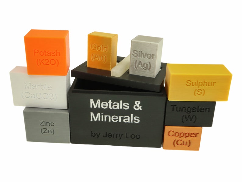 Metals & Minerals Puzzle, 3D Printed, Disentanglement, Brain Teaser ...