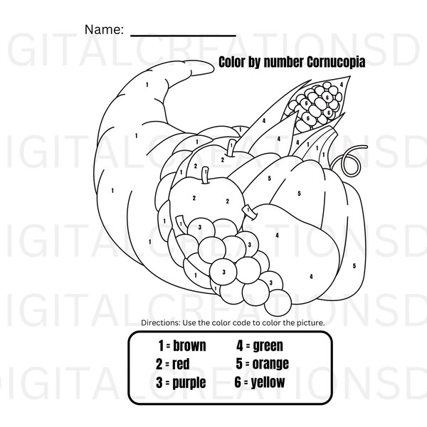Cornucopia Preschool Art - Etsy