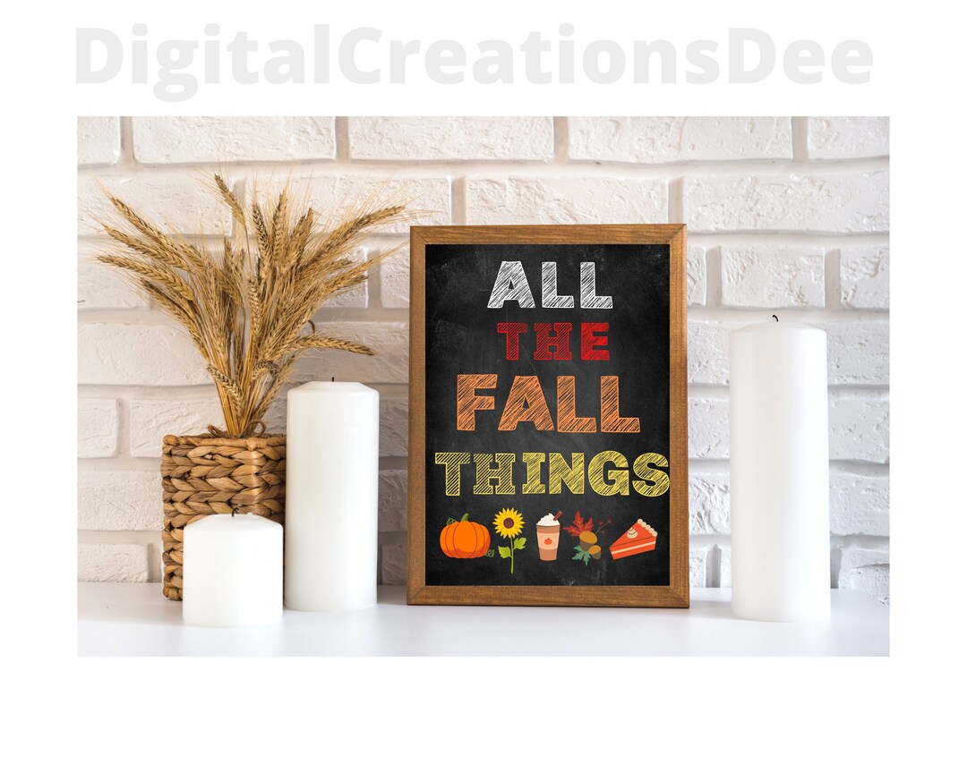 Printable All the Fall things printable wall art Fall - Etsy Portugal
