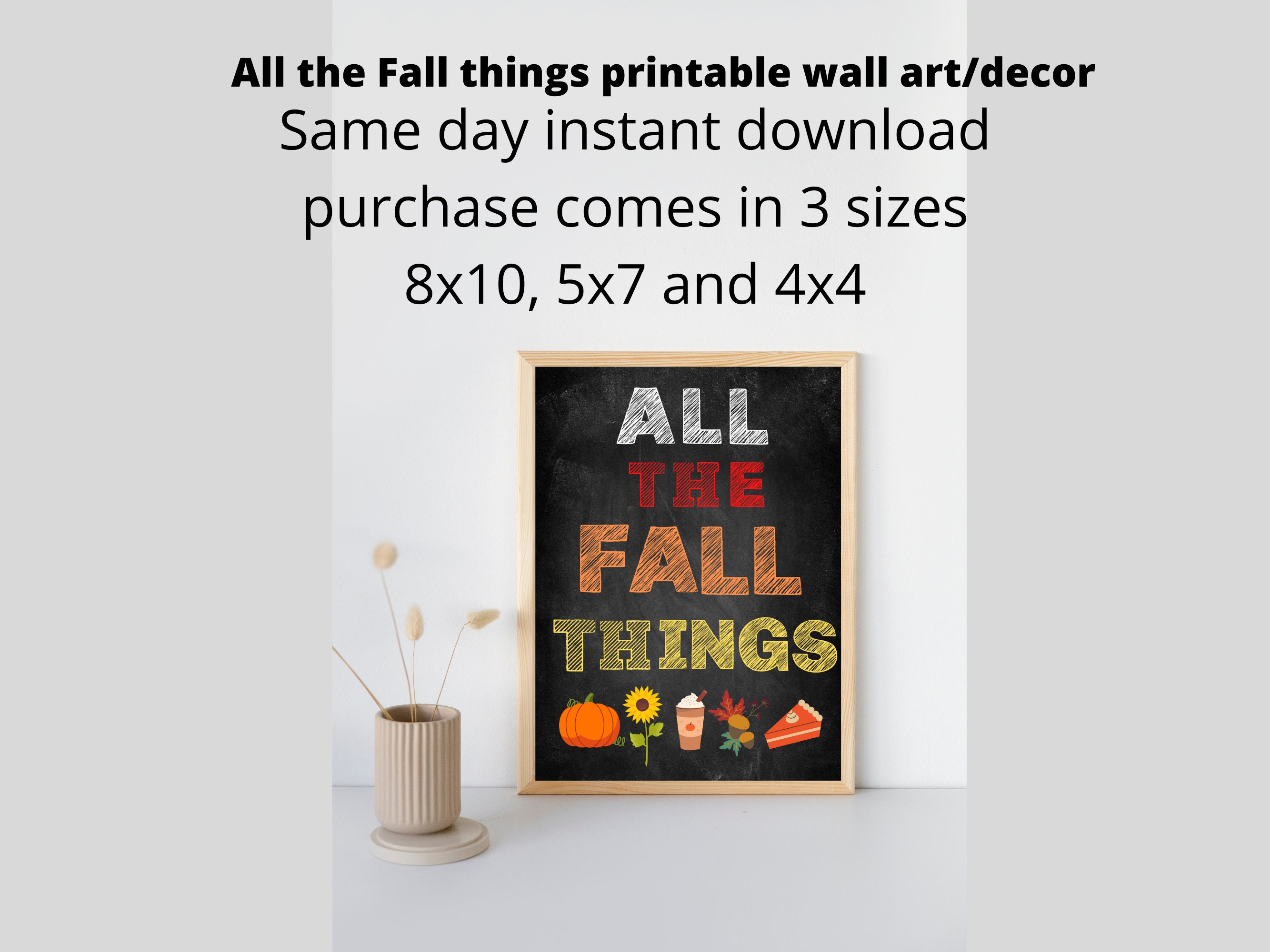 Printable All the Fall things printable wall art Fall - Etsy Portugal