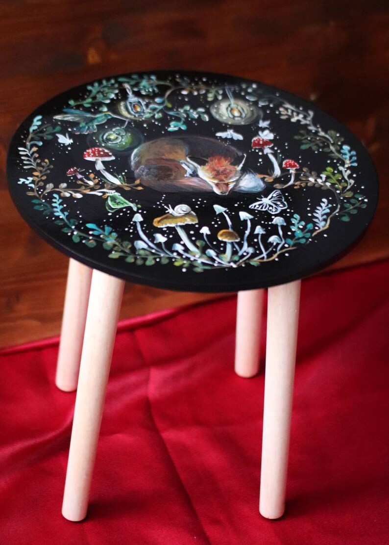 Hand Painted Beautiful Fantasy Table Round Unique Table With - Etsy