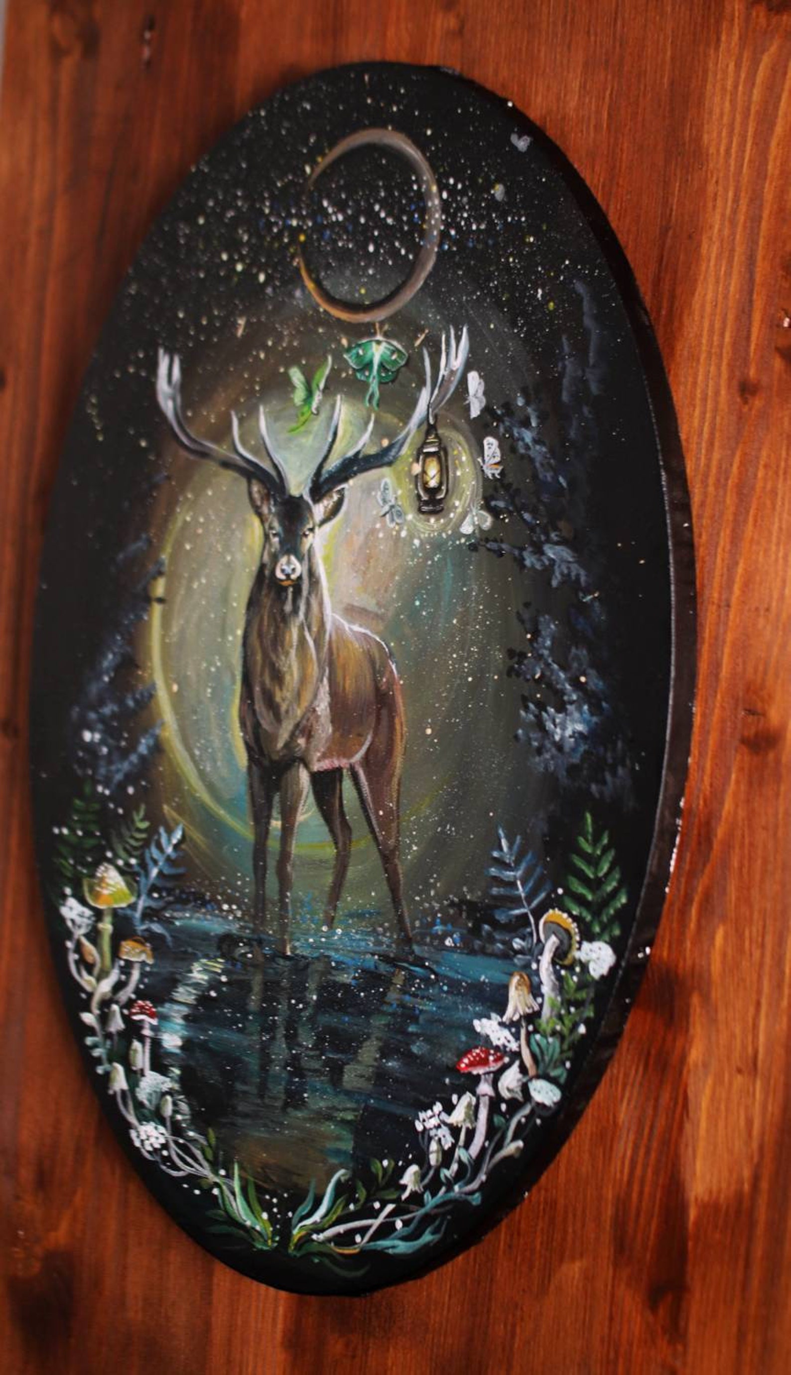 Fantasy Ethereal Painting on Oval Canvas Original Beautiful - Etsy