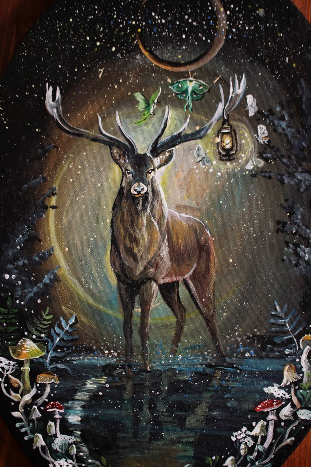 Fantasy Ethereal Painting on Oval Canvas Original Beautiful - Etsy