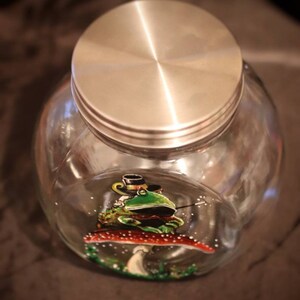 Beautiful Hand Painted Frog and Mouse Kitchen Storage Jar, Illustrated ...