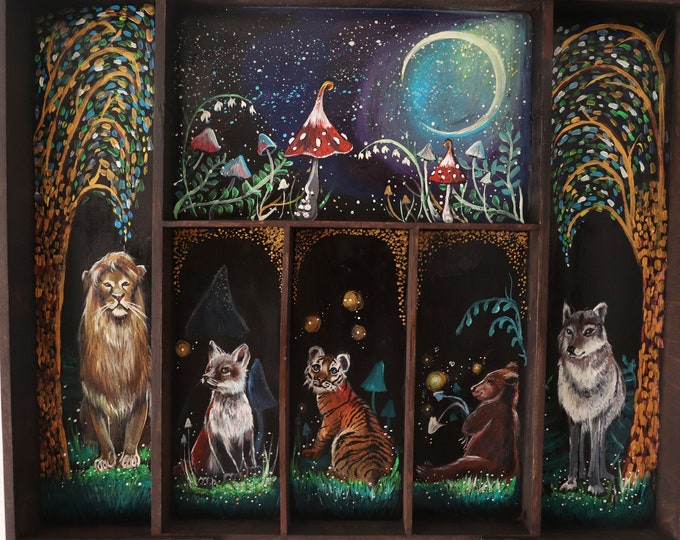 Hand Painted Wooden Story Box, With Extendable Sides, Original ...
