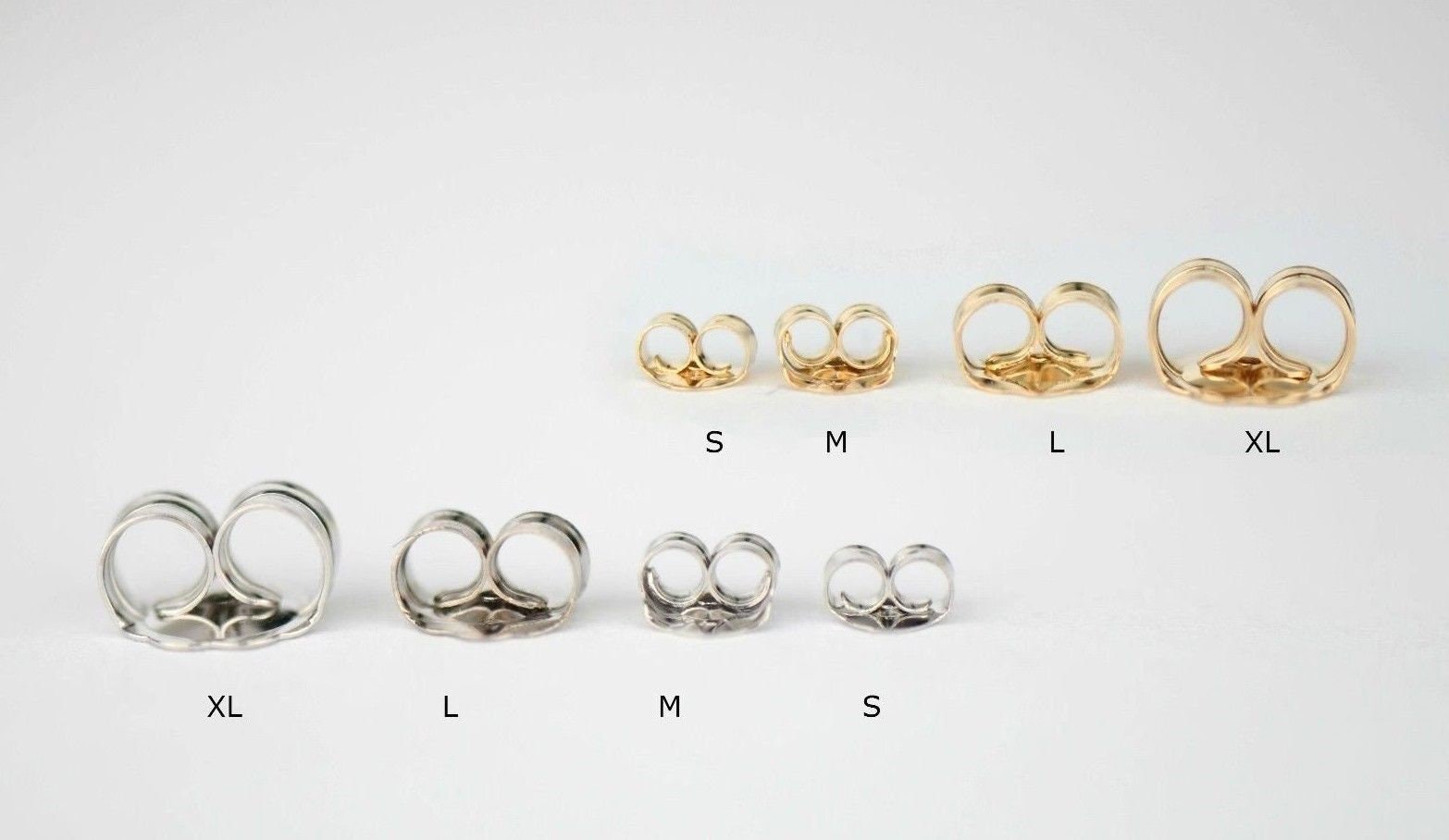 14K Solid Gold Push Backs Replacement - Butterfly Earrings Back - White ...