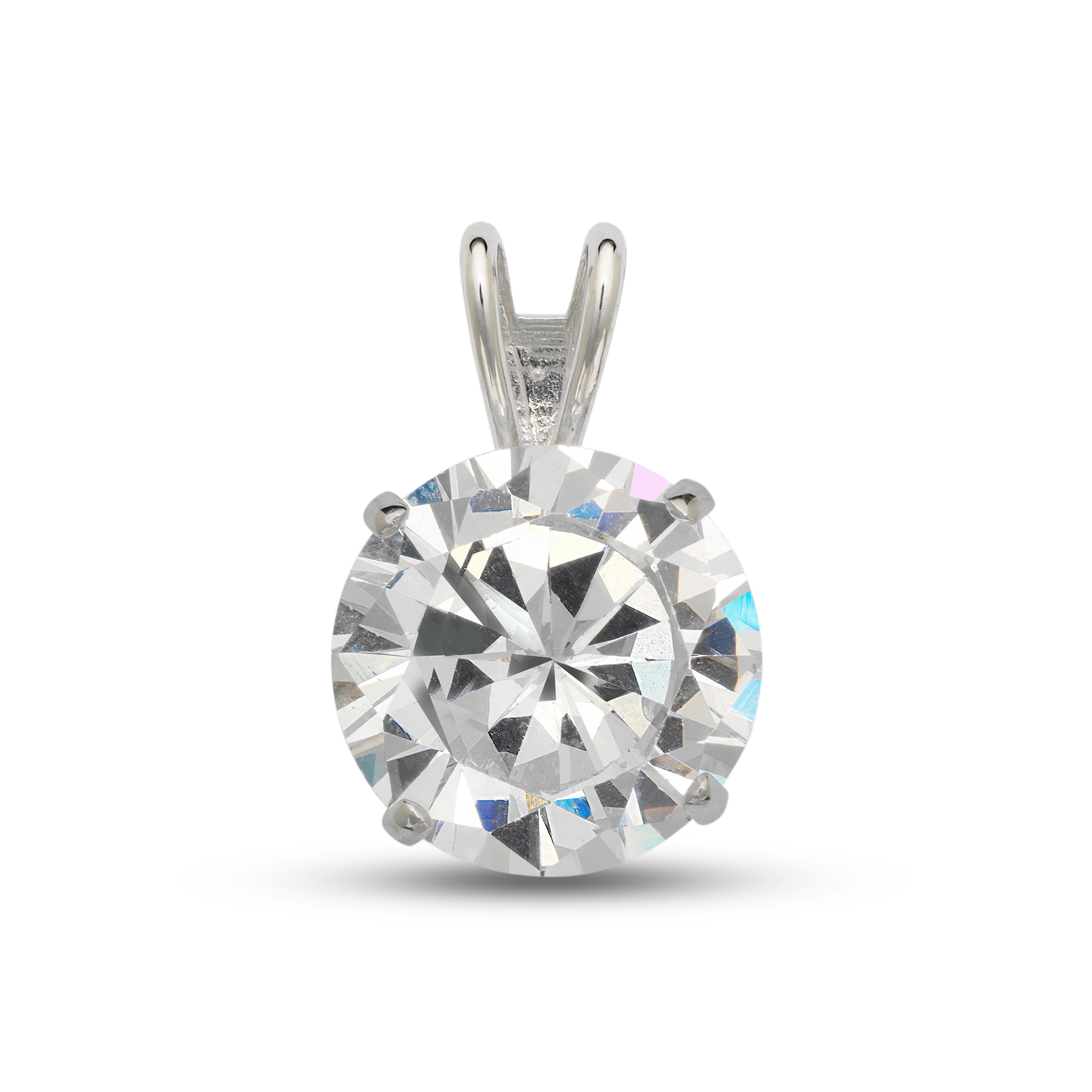 14K Solid Gold Round GRA Certified Moissanite Pendant or Round Pendant ...