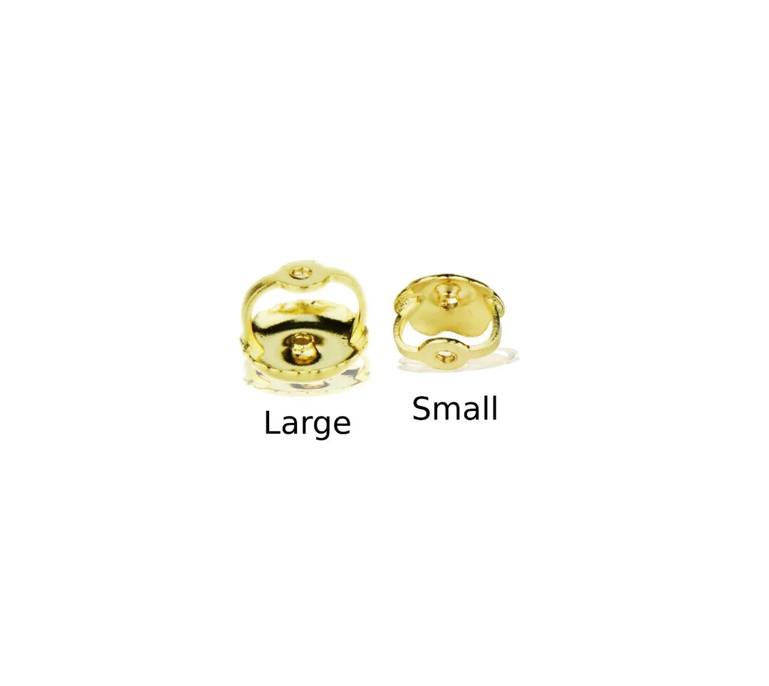 14K Solid Gold Screw Backs Replacement - Screw Post - White Gold or ...