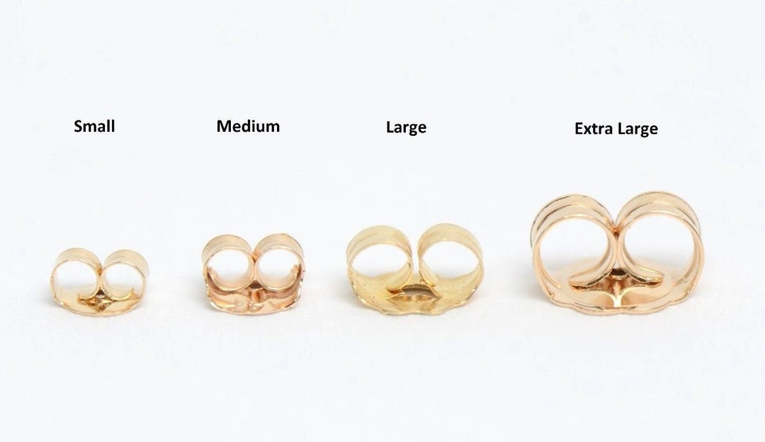 14K Solid Gold Push Backs Replacement - Butterfly Earrings Back - White ...