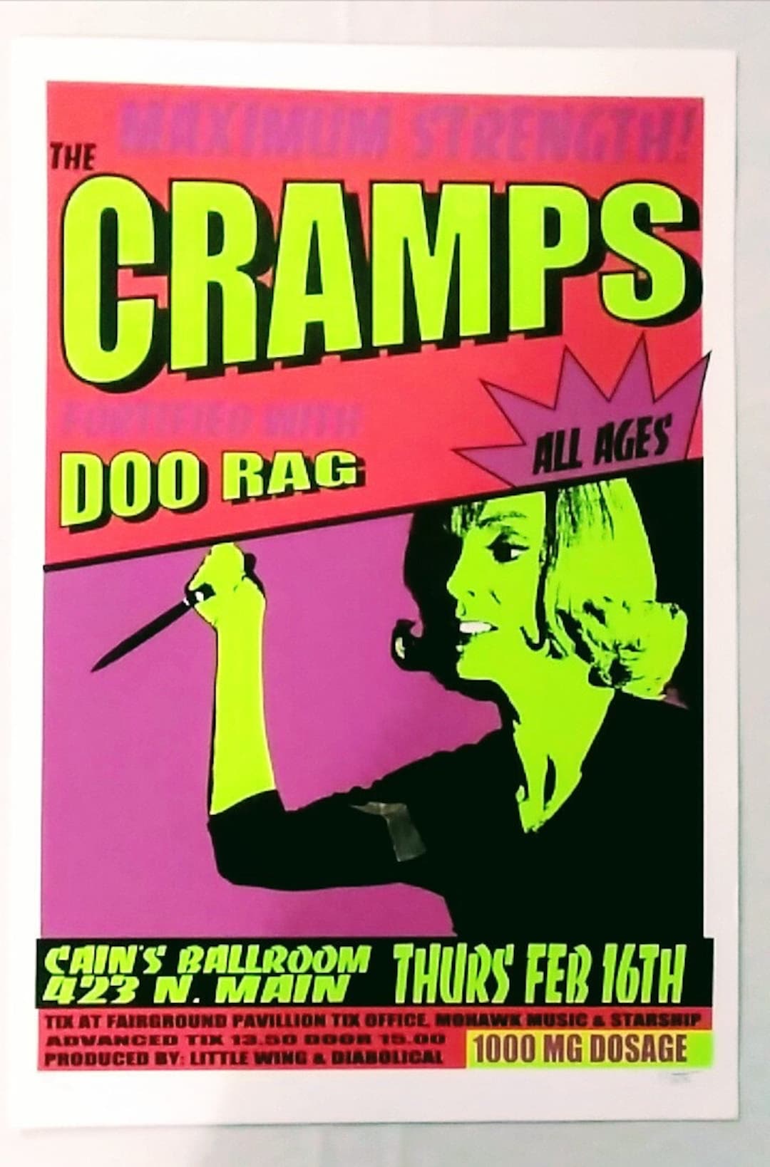 THE CRAMPS 1995 ORIGINAL Concert Poster - Etsy
