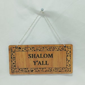 Shalom Olive Wood Door Sign Handmade in Israel Jerusalem Art Work ...